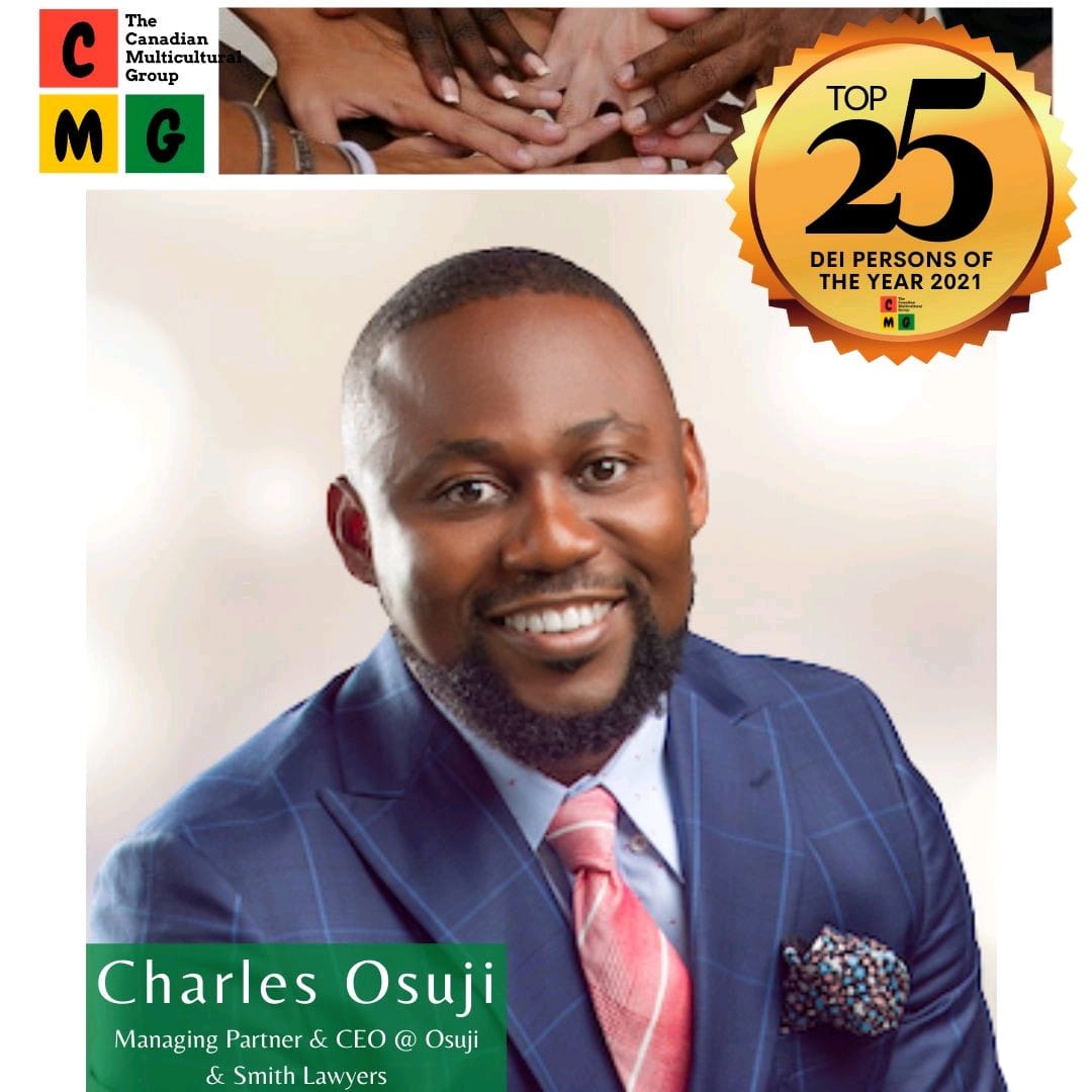 2021 TOP 25 DEI PERSON OF THE YEAR AWARD BY CANADIAN MULTICULTURAL GROUP